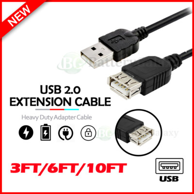 USB 2.0 Extension Extender Cable Cord M/F Standard Type A Male to ...