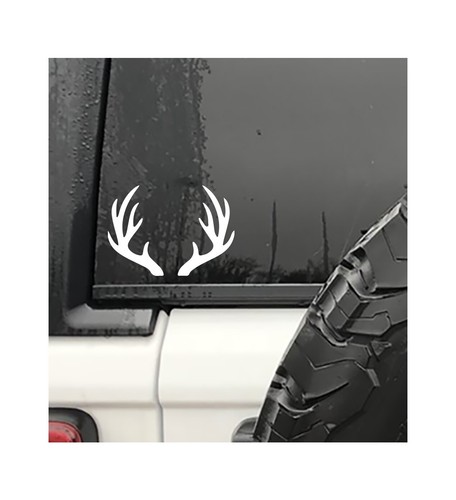 DEER ANTLERS VINYL DECAL CAR TRUCK WINDOW BUMPER STICKER OUTDOORS ...