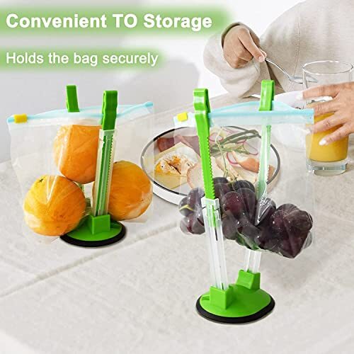 12 Pack Baggy Rack Sandwich Bag Rack Holder Food Storage Bag Clips for ...