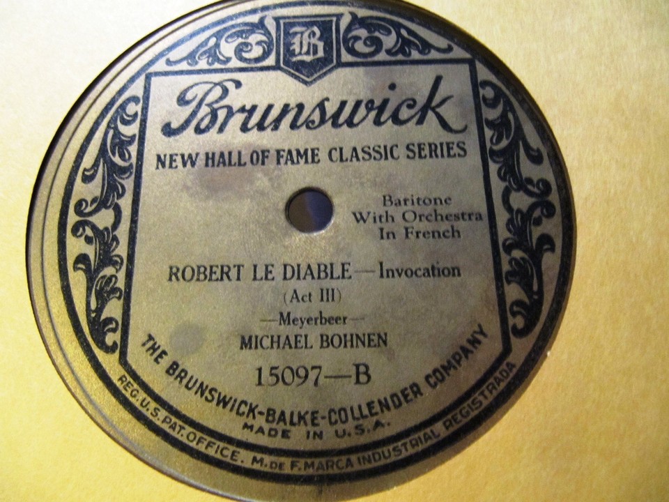 1923 MICHAEL BOHNEN Bass Robert le Diable Invocation DINORAH Sei vindi ...