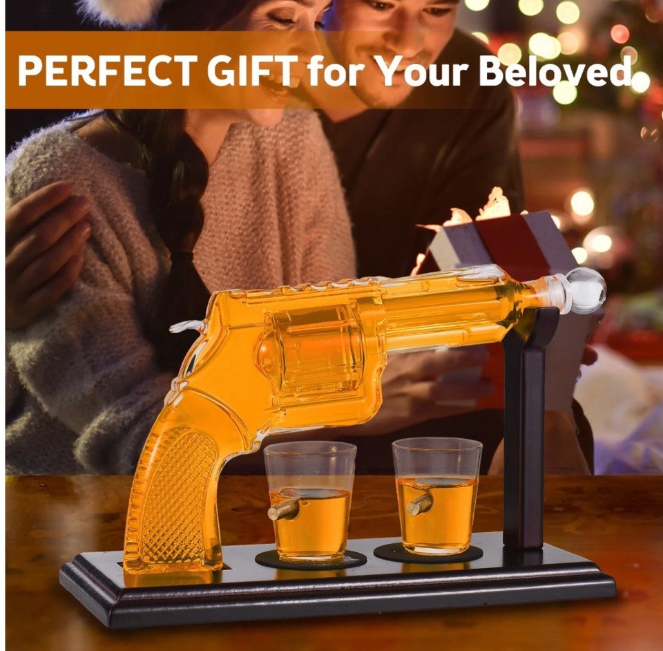 Pistol Whiskey Decanter Sets for Men Unique Whiskey Gifts for Men | eBay