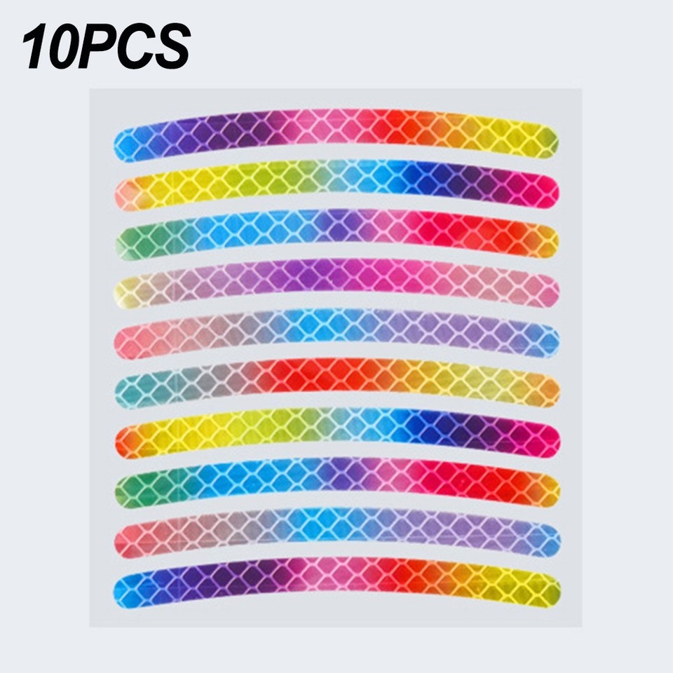 Bicycle Rainbow Reflective Sticker Reflective Sticker 10Ps 20PCS 5-8Cm ...