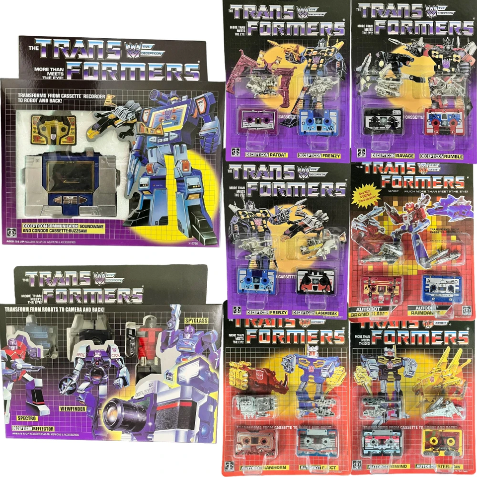 Transformers G1 Reissue Soundwave, Reflector, Laserbeak, Frenzy Action ...