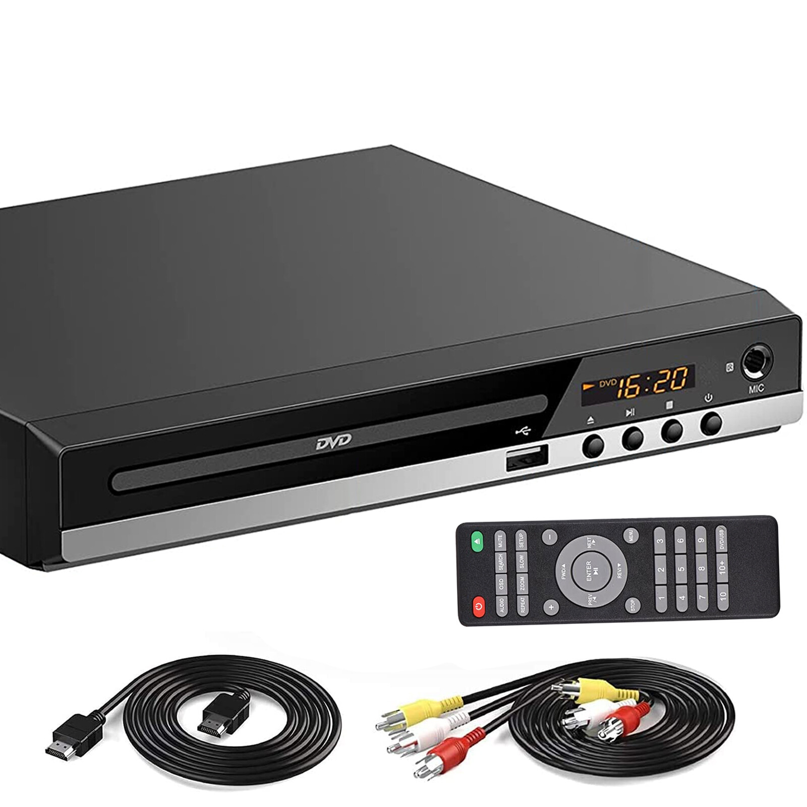 DVD CD USB Player with USB Playback MIC Output Region Free CD Disc ...