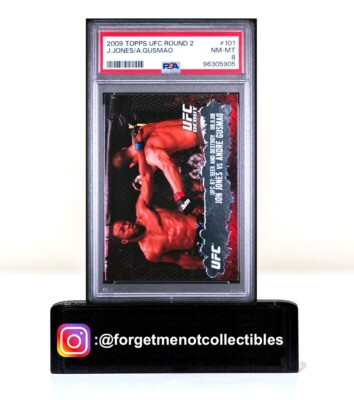2009 TOPPS UFC ROUND 2 JON JONES ROOKIE RC #101 PSA 8 UFC DEBUT GOAT No ...