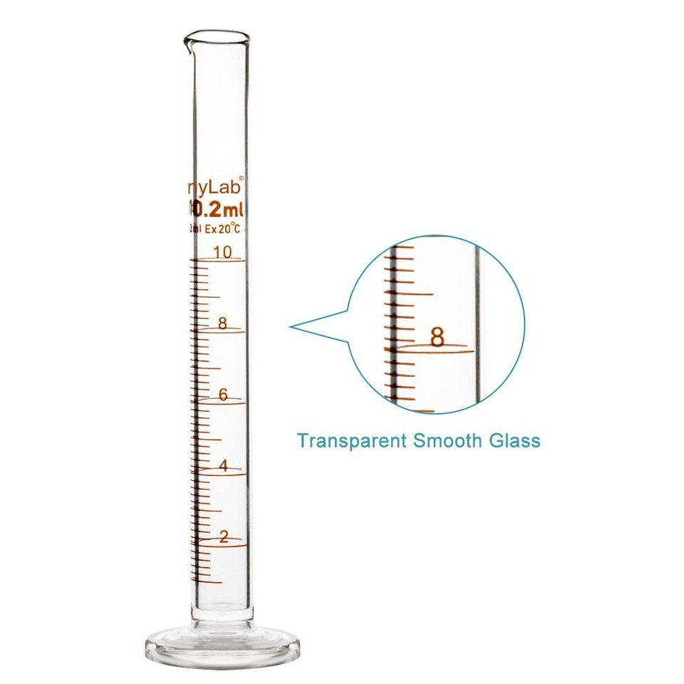 2-Pack 10ml Borosilicate Glass Graduated Cylinder Measuring Cylinder | eBay