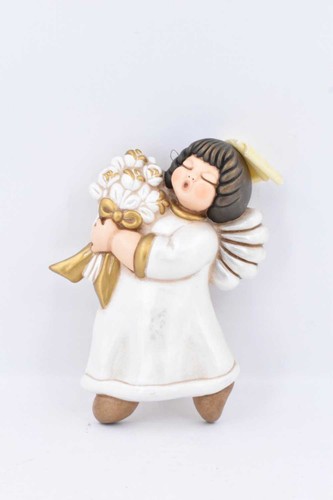Thun Ceramic Angel With Flowers To Hang 22X14 Cm | eBay