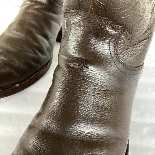 Vintage Justin 7034 Brown Leather Cowboy Western Stove Pipe Boots Men's ...