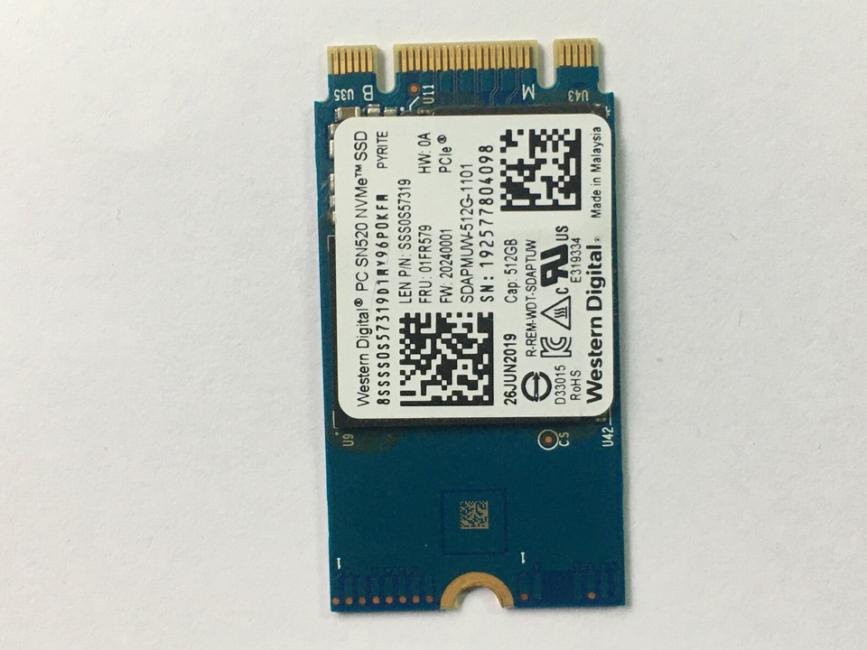 Western Digital PC SN520 NVMe 256GB 512GB M.2 2242 PCIe3 x 2 For Lenovo ...