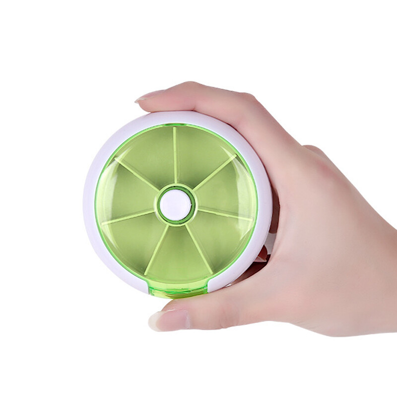 Round Weekly 7 Days Tablet Medicine Storage Pill Box Organizer ...