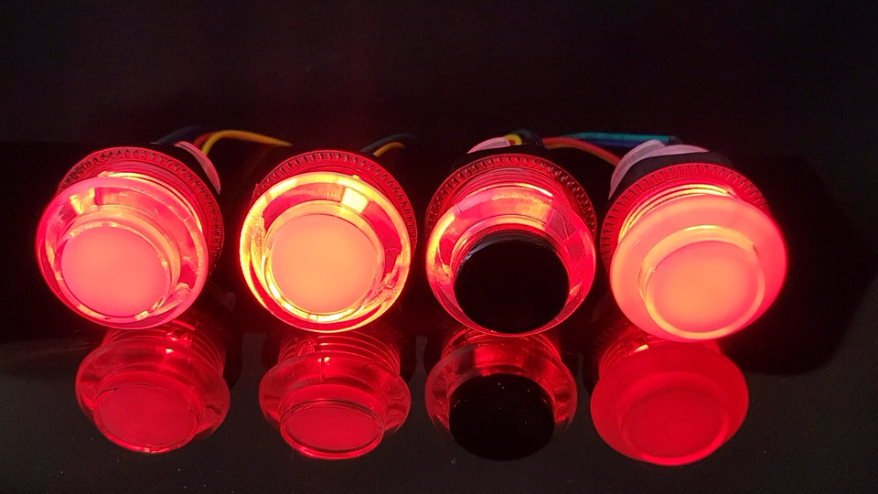 Goldleaf Arcade Push Buttons - RGB LED Illuminated in Clear, Milky, & Eclipse | eBay