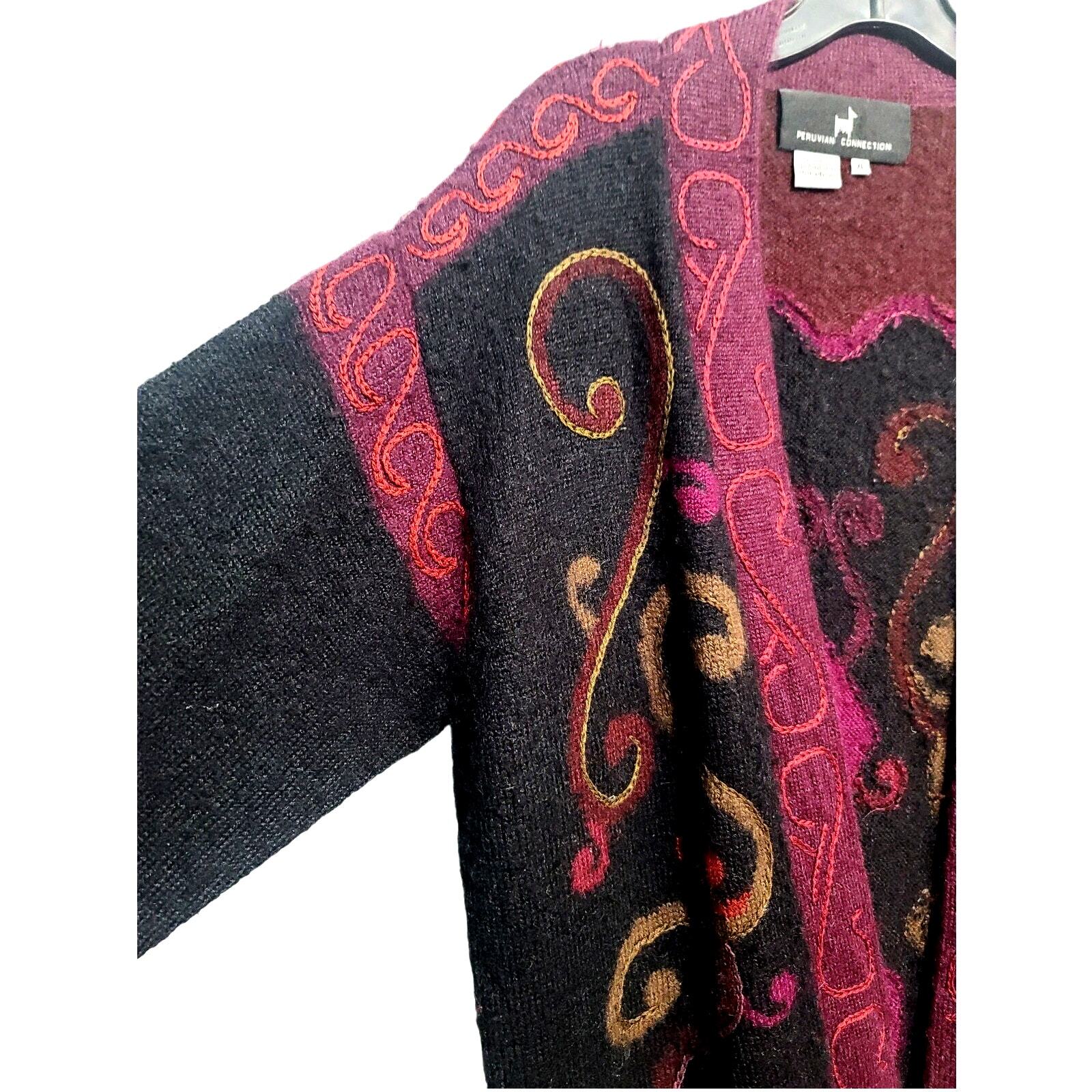 Peruvian Connection Alpaca Blend Open Cardigan Size XL - Gem
