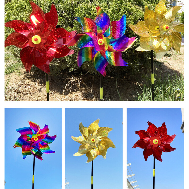 Reflective Pinwheels with Stakes Extra Sparkly Pin Wheel for Garden ...