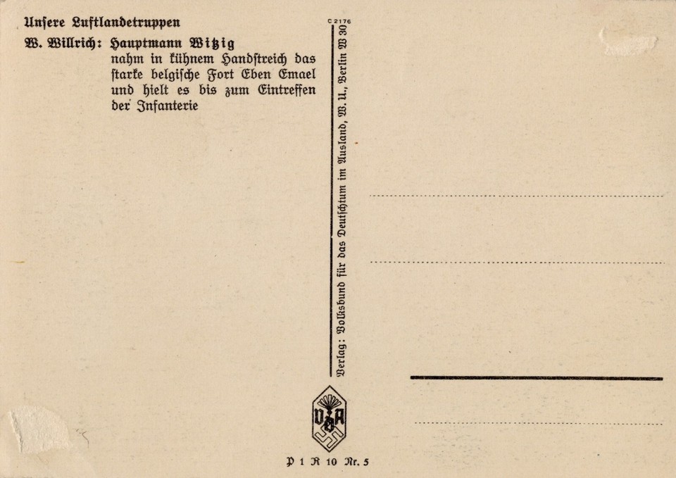 Hauptmann Rudolf Witzig VintageOriginal Illustrated Willrich WW2 ...