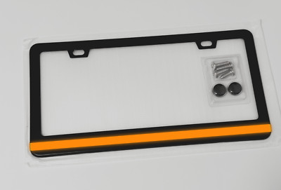 Reflective Orange Road Safety License Plate Frame Tag Holder Car Black ...