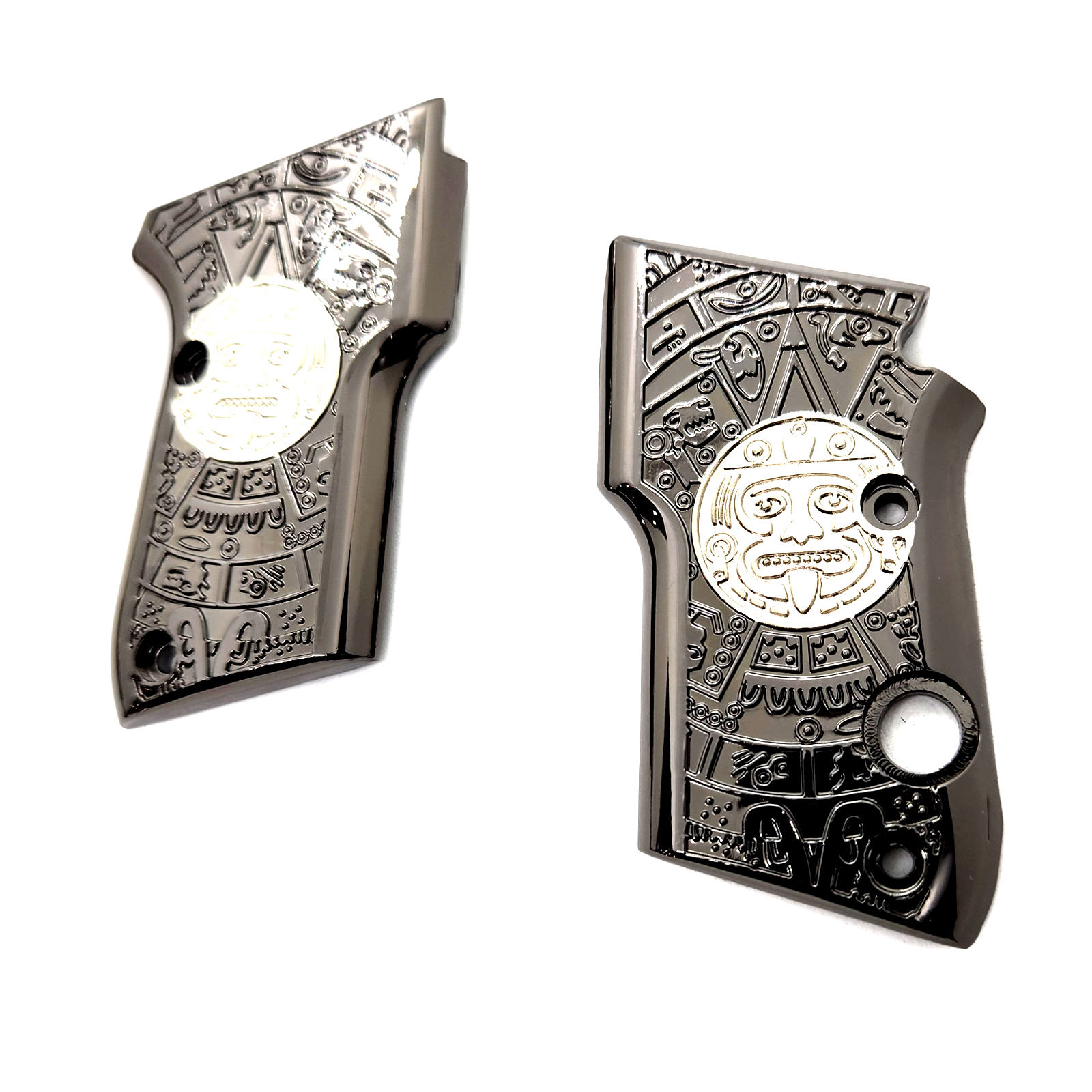 BERETTA 21A Bobcat 3032 Tomcat Aztec Metal Grips - Beretta Black Nickel ...