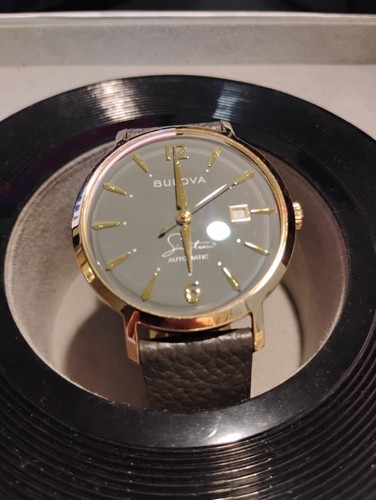 Bulova Men's Frank Sinatra Automatic Watch in Gold Plate with Gray Dial ...