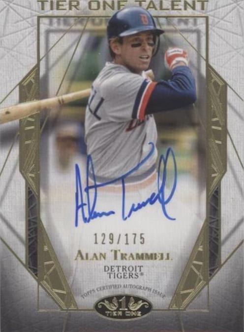 2022 Topps Tier One - Tier One Talent Autographs Alan Trammell #T1TA-AT ...