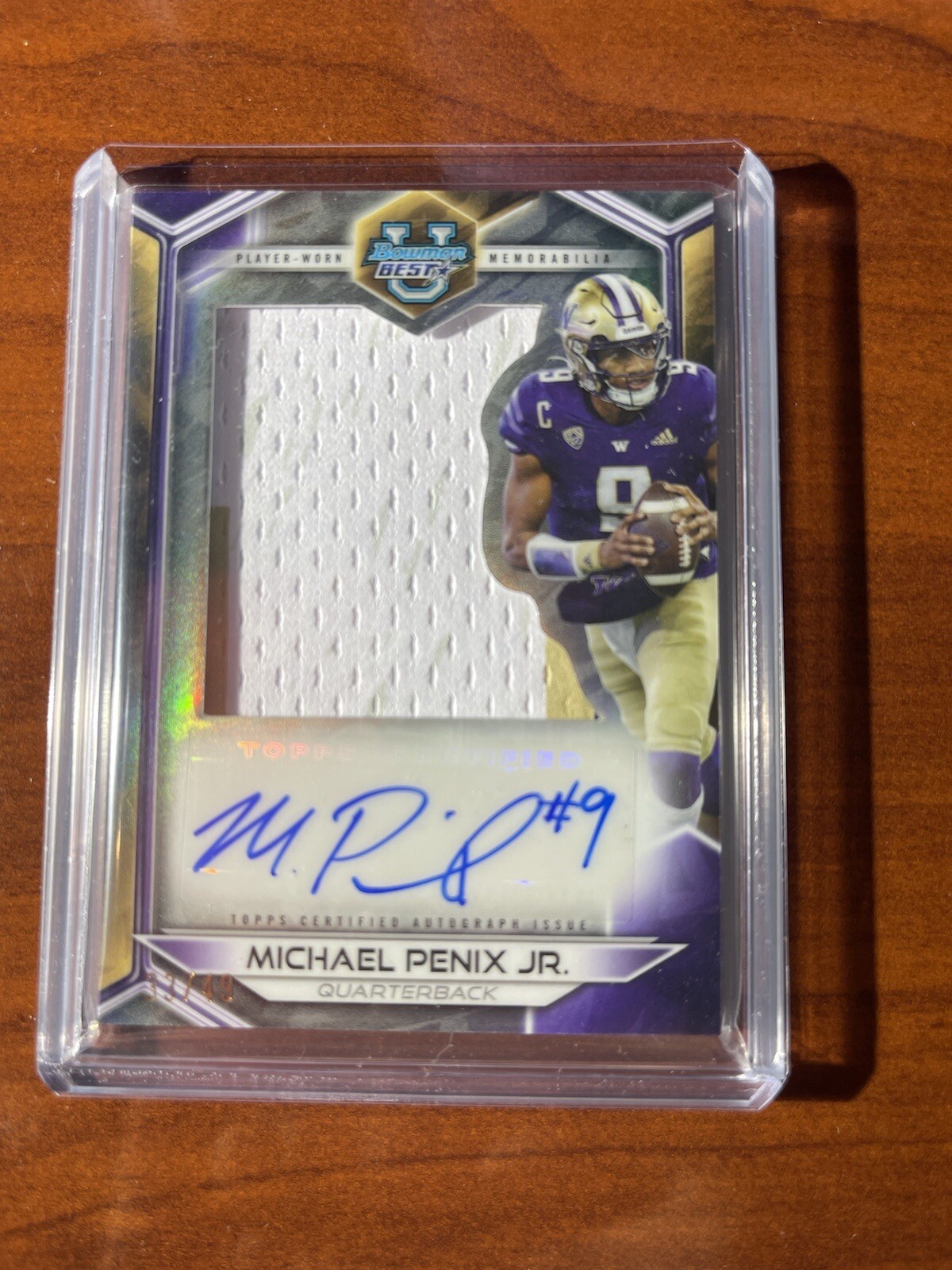 Michael Penix Jumbo Relic Patch Auto /49 | eBay