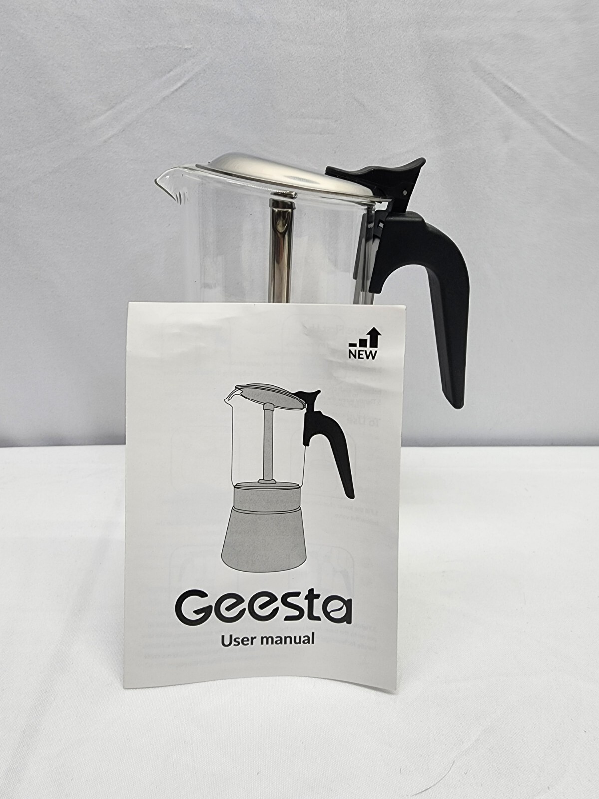 GEESTA Moka Pot Premium Crystal Glass-Top Stovetop Espresso Moka Pot ...