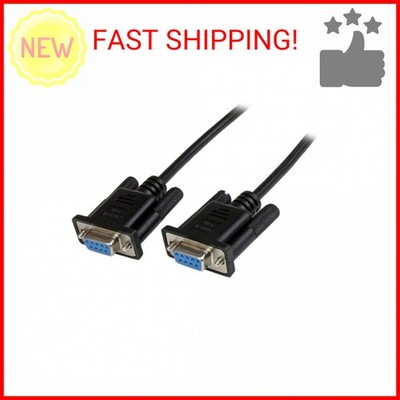 StarTech.com 2m Black DB9 RS232 Serial Null Modem Cable F/F - DB9 ...