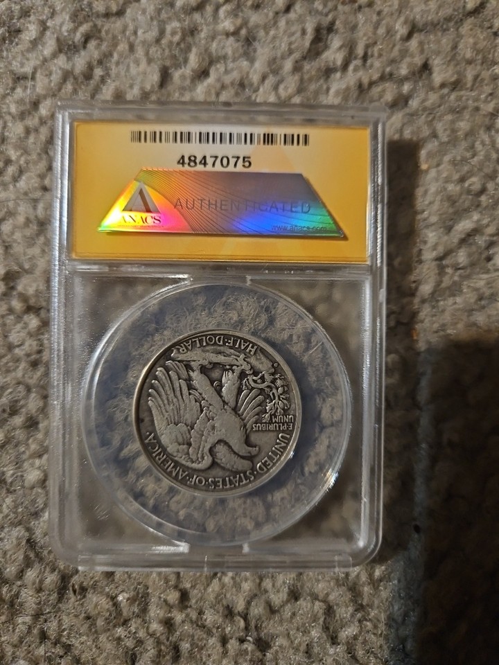 1938-D Walking Liberty Silver Half Dollar, ANACS VF-20, Very Fine Coin ...