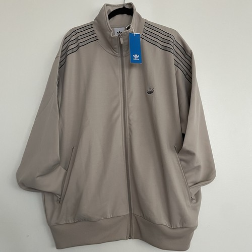Men’s Adidas Outlined Trefoil Firebird Track Jacket Wonder Beige IW5826 ...