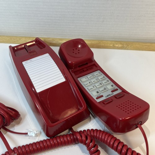 Vintage Cortelco Trimline Red Desktop Touchtone Twelve Button Phone ...