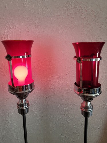 Art Deco Chromed Funeral Parlor Alter Floor Lamp Set (2) 51" Tall ...