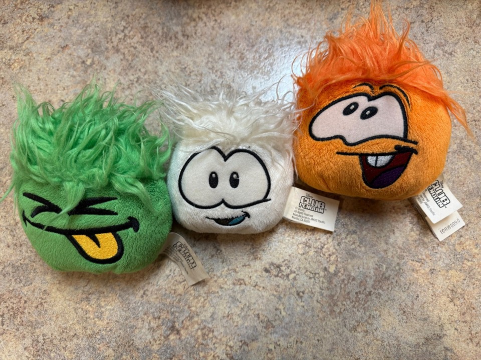Disney Club Penguin Puffles Plush Lot Of 7 Various Styles Colors | eBay