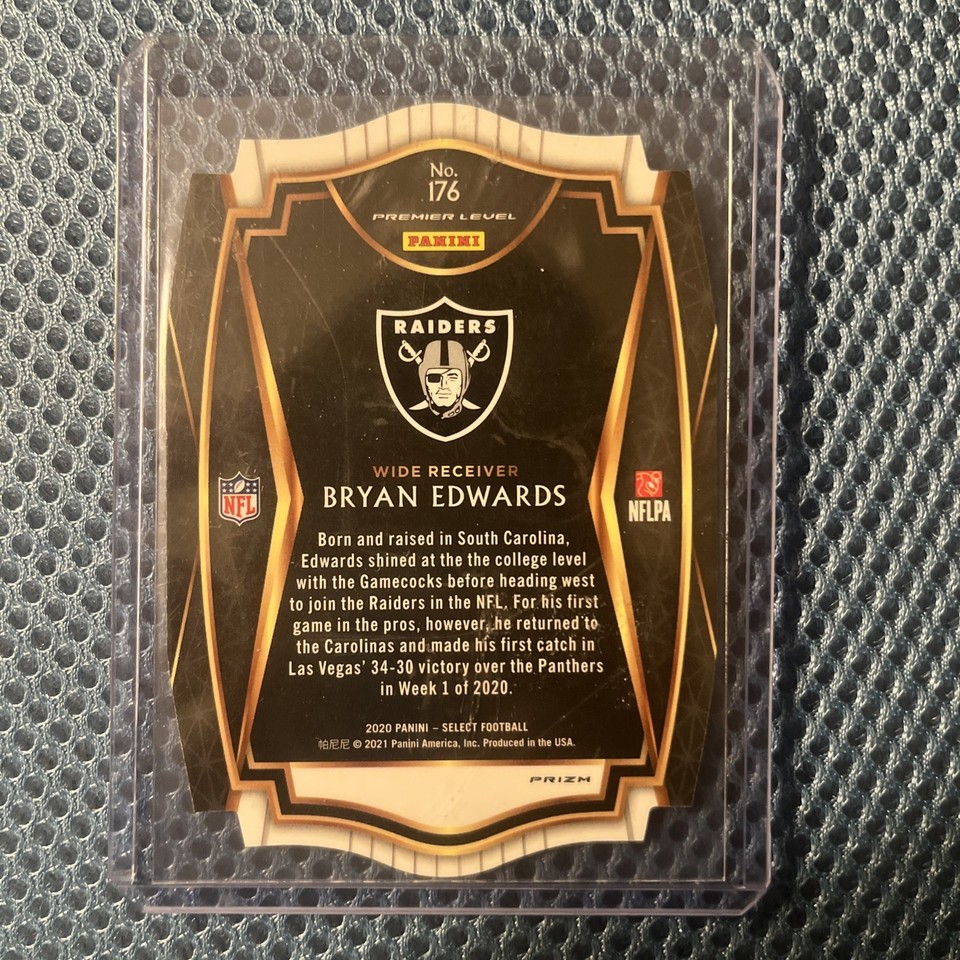 2020 Panini Select - Premier Level Bryan Edwards #176 Blue Prizm Die ...