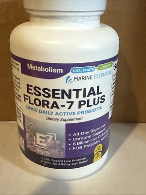Essential Flora 7 Plus - 700mg Complete Probiotics for Women and Men 5/ ...