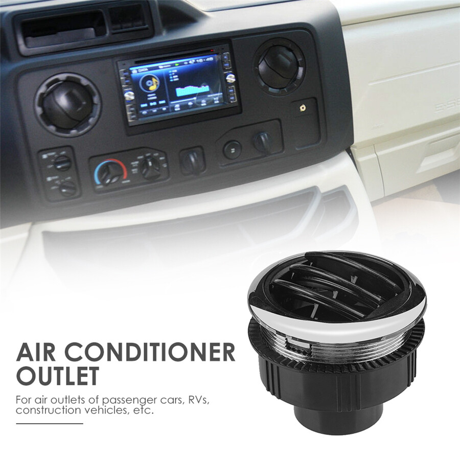 75mm Round ABS Black&Chrome A/C Air Conditioning Outlet Vent For RV Bus ...