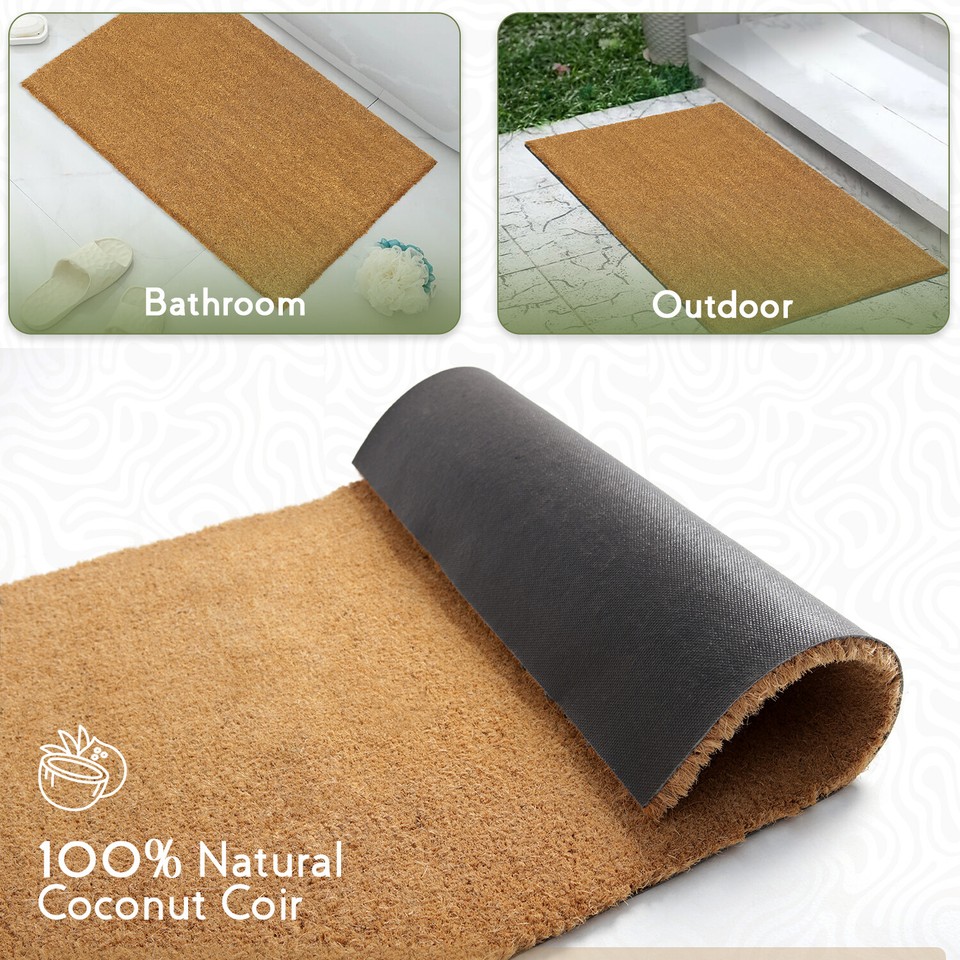 Natural Coconut Coir Entrance Door Mat Heavy Duty Outdoor Lobby ...