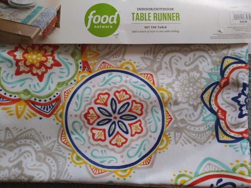 Food Network Table Runner, Medallion Print, Reversible 12 x 72 | eBay