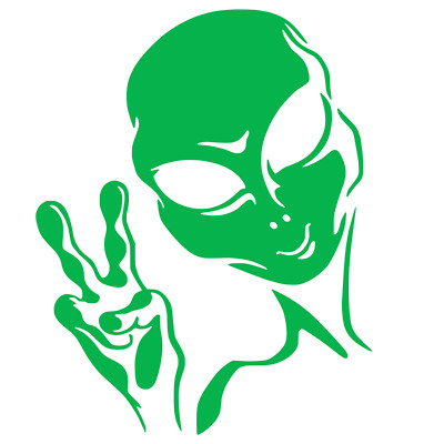 Alien Peace Sign Decal Tumbler Car Window Wall JDM Vinyl Stickers 22 ...