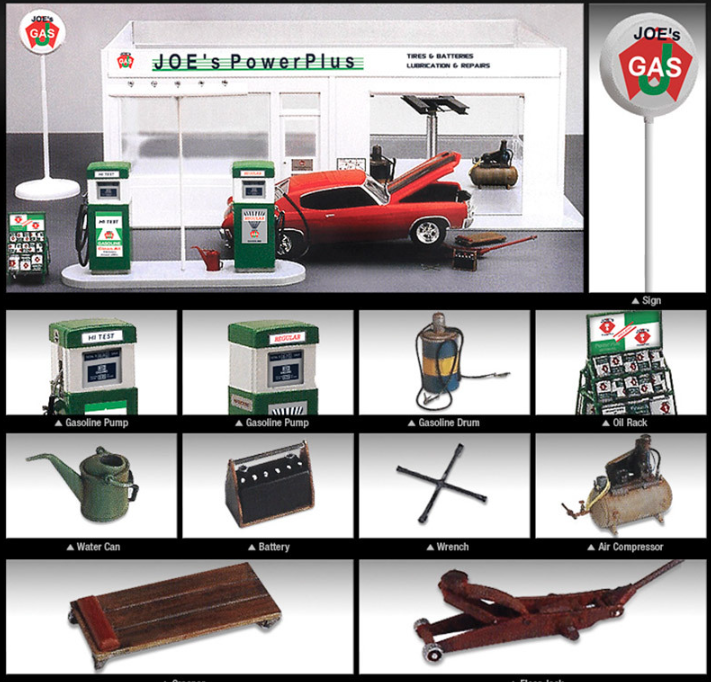 1/24 JOE's Power Plus Gas Oil Service Station MRC Hobby Model kit ...