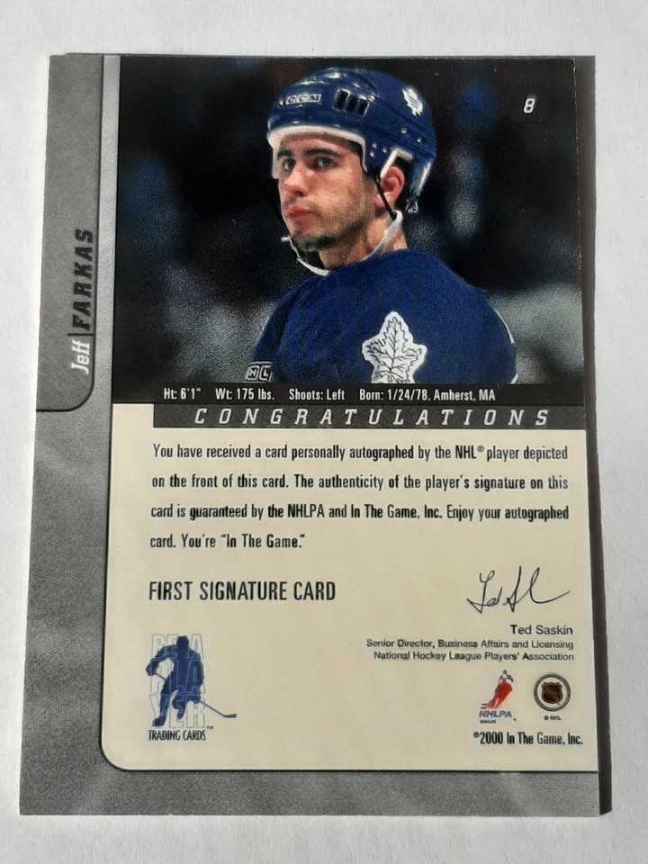2000-01 In The Game Signature Series Jeff Farkas Auto | eBay