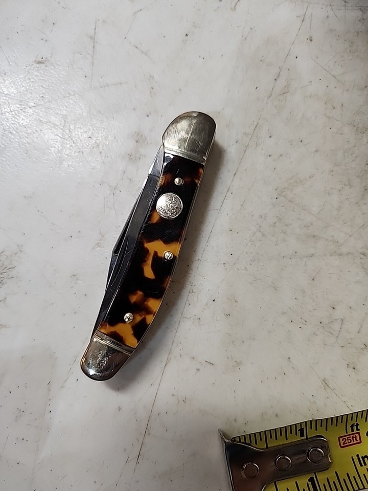 Boker Tree Brand Tortoise Shell 2 Blade Hunter Pocket Knife Very Clean ...