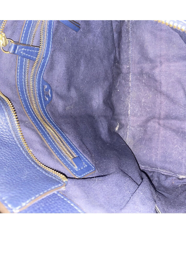 Tory Burch Navy Blue Block "T" Shoulder Bag | eBay