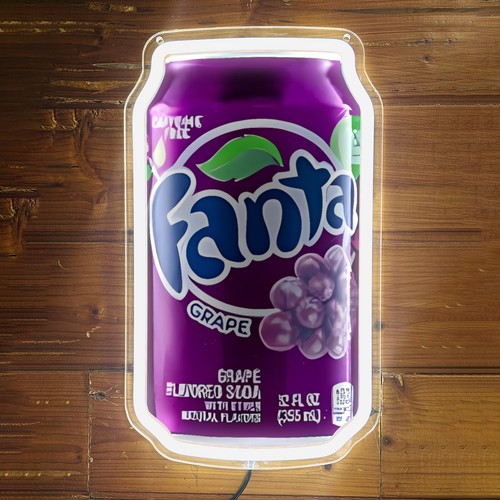 Fanta Grape Soda Drink Bar TV Party Store Poster Silicone LED Neon Sign ...
