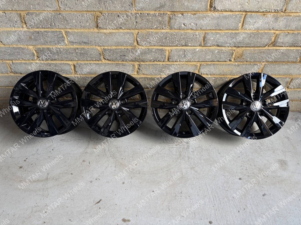 VW Transporter T5 T6 T6.1 16" Genuine Black Clayton Alloy Wheels ...