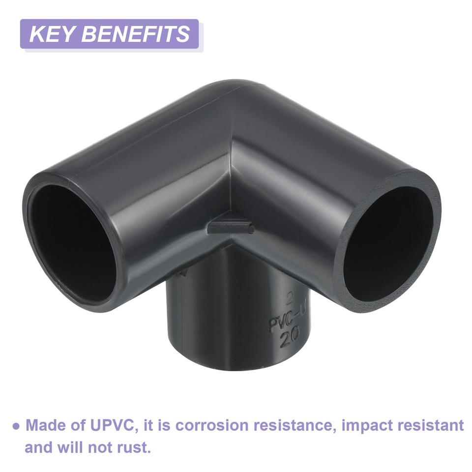 5Pcs 20mm ID U-PVC Pipe Fittings 3 Way Elbow Side Outlet Tee Pipe ...