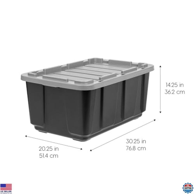 IRIS USA 27 Gallon Heavy-Duty Truck Bed Storage Toolbox - 4 Stackable ...