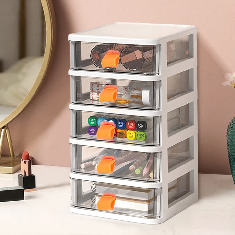 2-3-4 Drawer Mini Desk Storage Box Home Office Tidy Stationary Craft ...