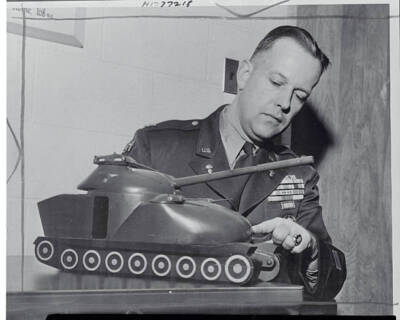 Colonel Inspecting Model Tank 1955 Photo - Shows How Tank Could House ...