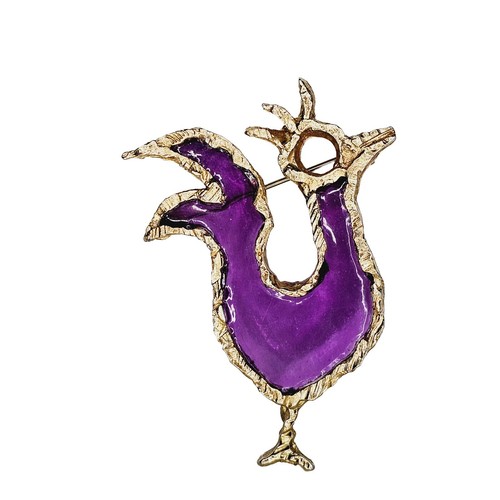 JOY Brooch Brutalist Resin PLIQUE A JOUR Rooster Vintage Pin Rooster ...