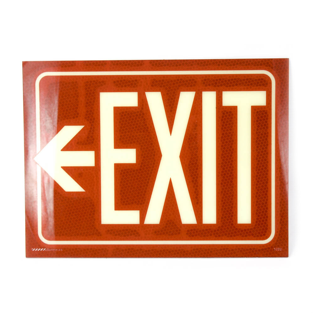 Electromark S222R 12" Polyester Adhesive Surface Exit Sign Arrow Left ...