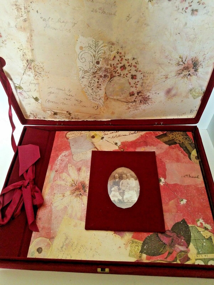 Family Memories Heirloom Scrapbook Velvet Trinket Box Family Tree Chart ...