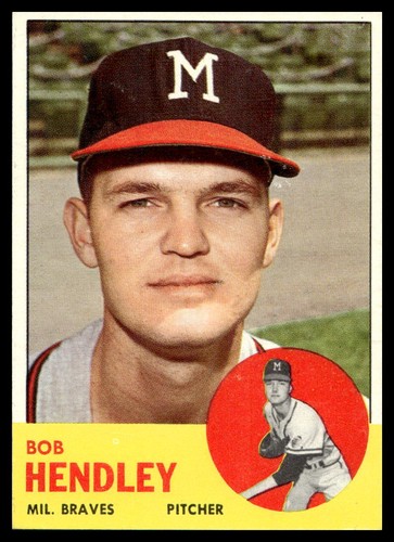 1963 Topps #62 Bob Hendley Milwaukee Braves NR-MINT | eBay